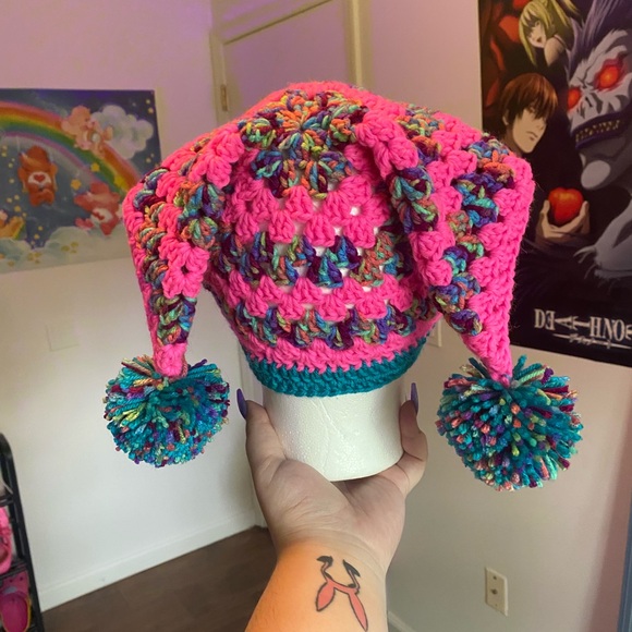 Accessories | Multicolored Crochet Jester Hat | Poshmark